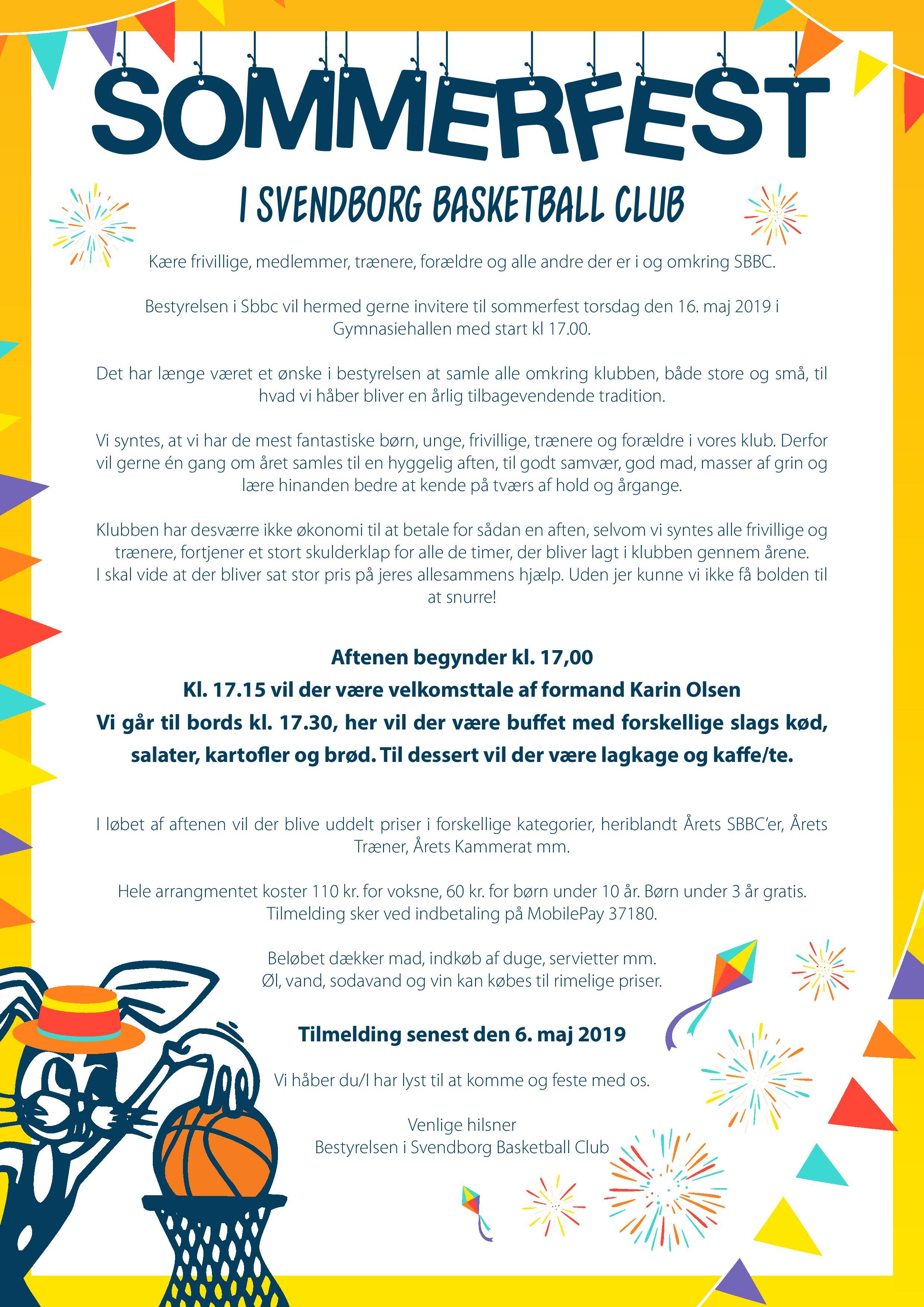 SOMMERFEST 2019 - Tilmelding 12 Maj