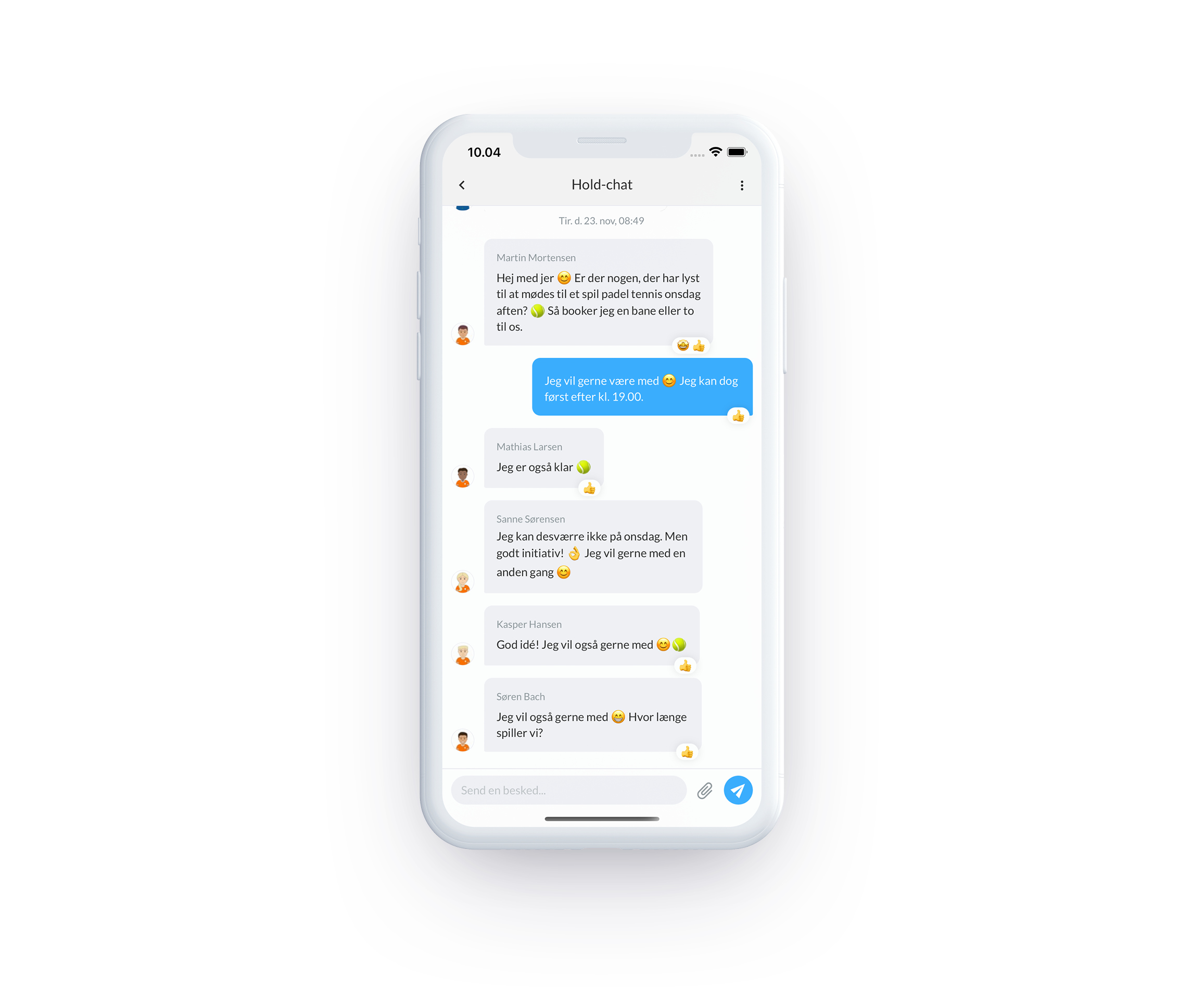 Chat med holdkammerater i appen – direkte nem kommunikation - Holdsport