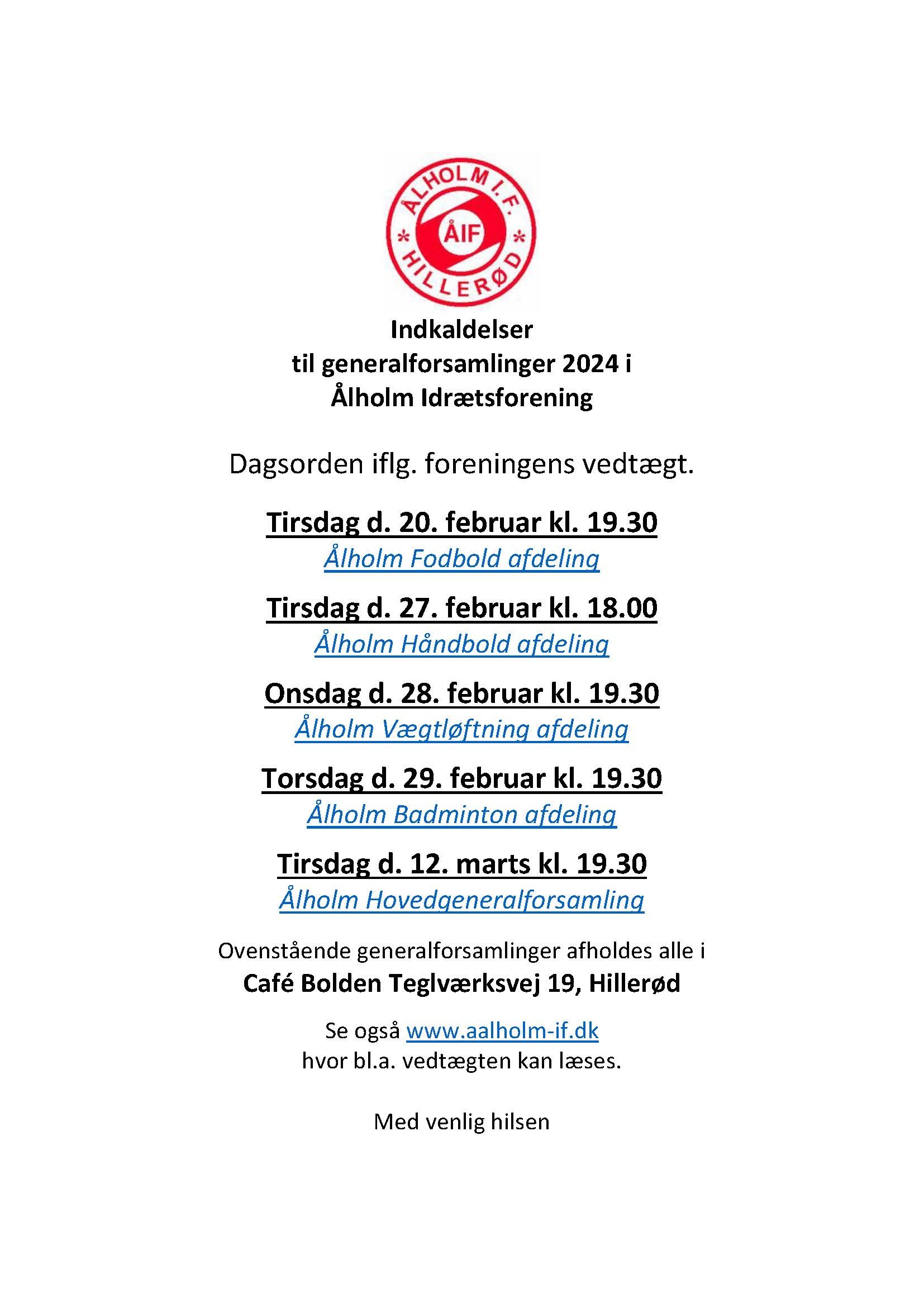 Forside - Ålholm Idræts Forening